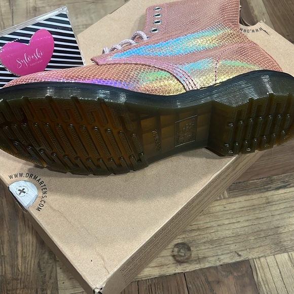 Dr. Martens | Shoes | Dr Martens 46 Pascal Pink Iridescent Texture Boot ...